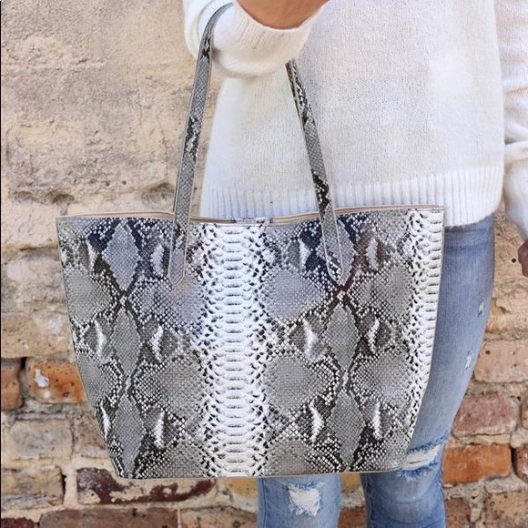 Boujee Boutique | Bags | Zoey Tote Snake Charcoal | Poshmark